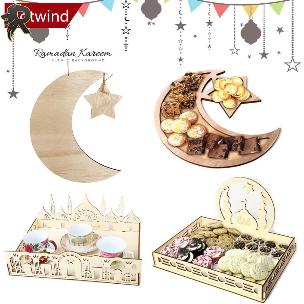 RL Wooden Ramadan Eid Mubarak Food Tray for Home Cake Display Islam ...