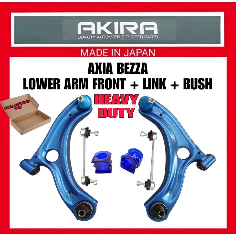 WK AKIRA PERODUA AXIA BEZZA LOWER ARM FRONT HEAVY DUTY + LINK + BUSH ...