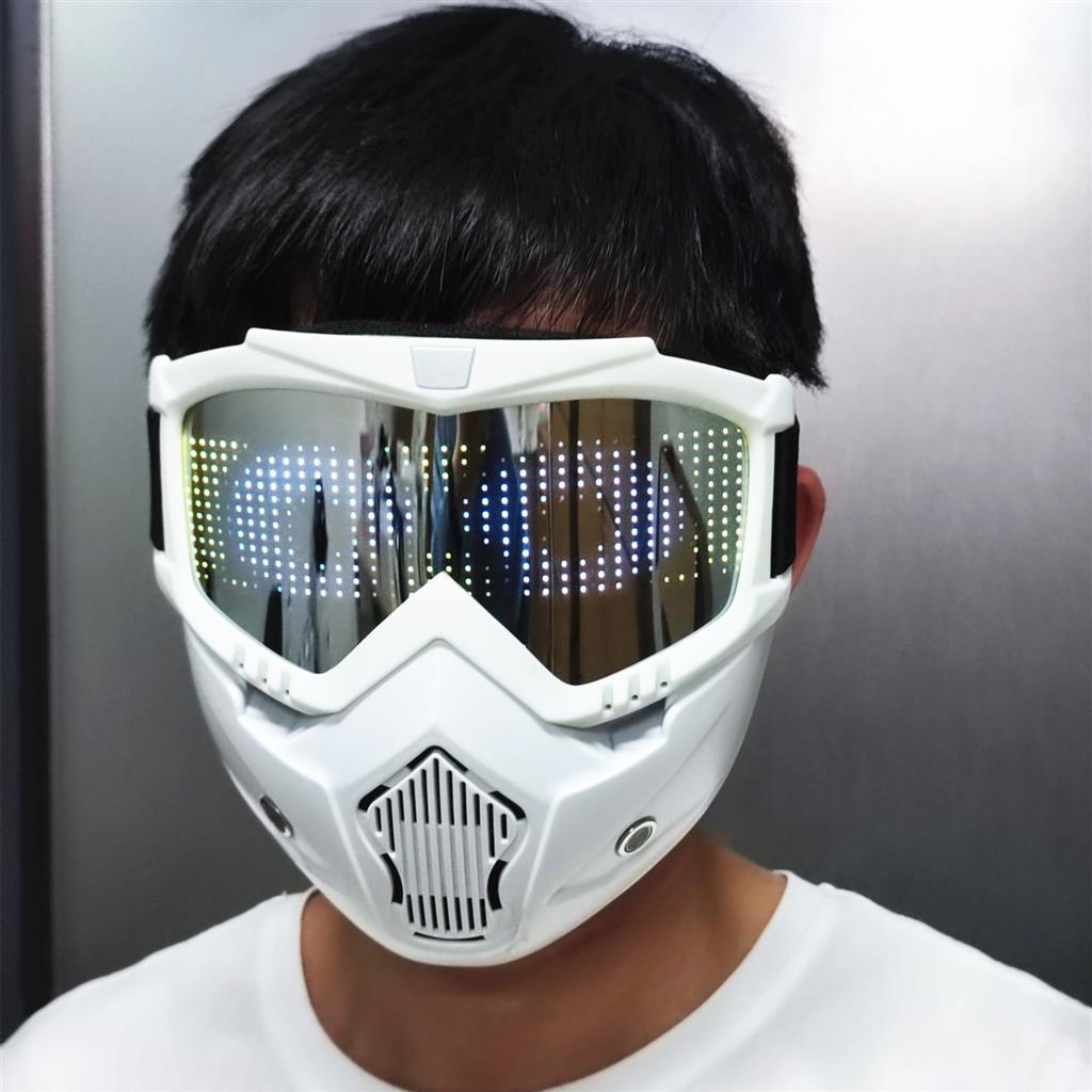 Cyberpunk Bluetooth MASK Programmable Bar Street Dance Tactical Goggles ...