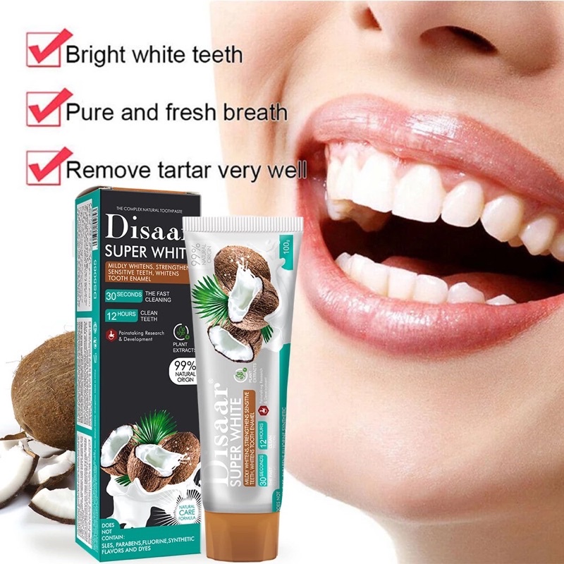 Disaar Organic Coconut Toothpaste Clean Teeth Stain Strengthen Enamel ...