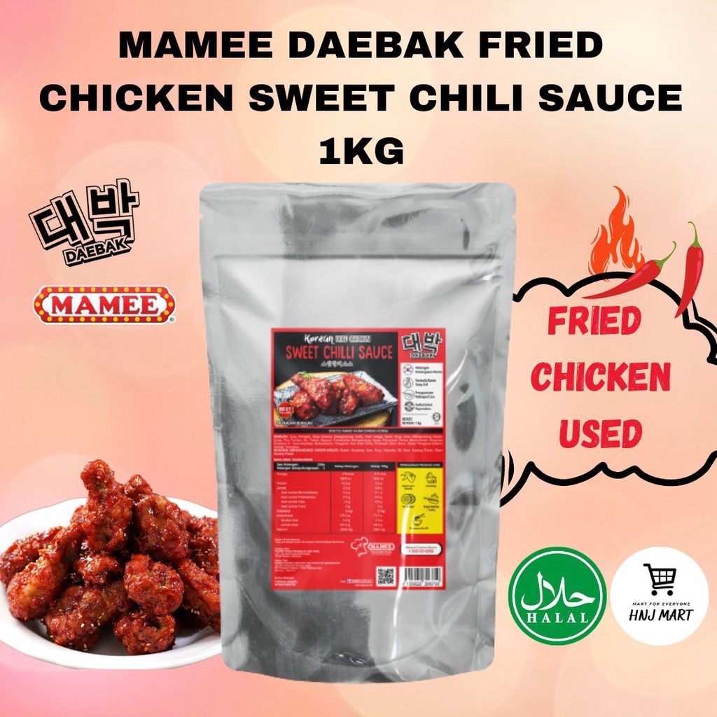 Halal MAMEE DAEBAK FRIED CHICKEN Sauce SWEET CHILI SAUCE 1KG Sweet ...