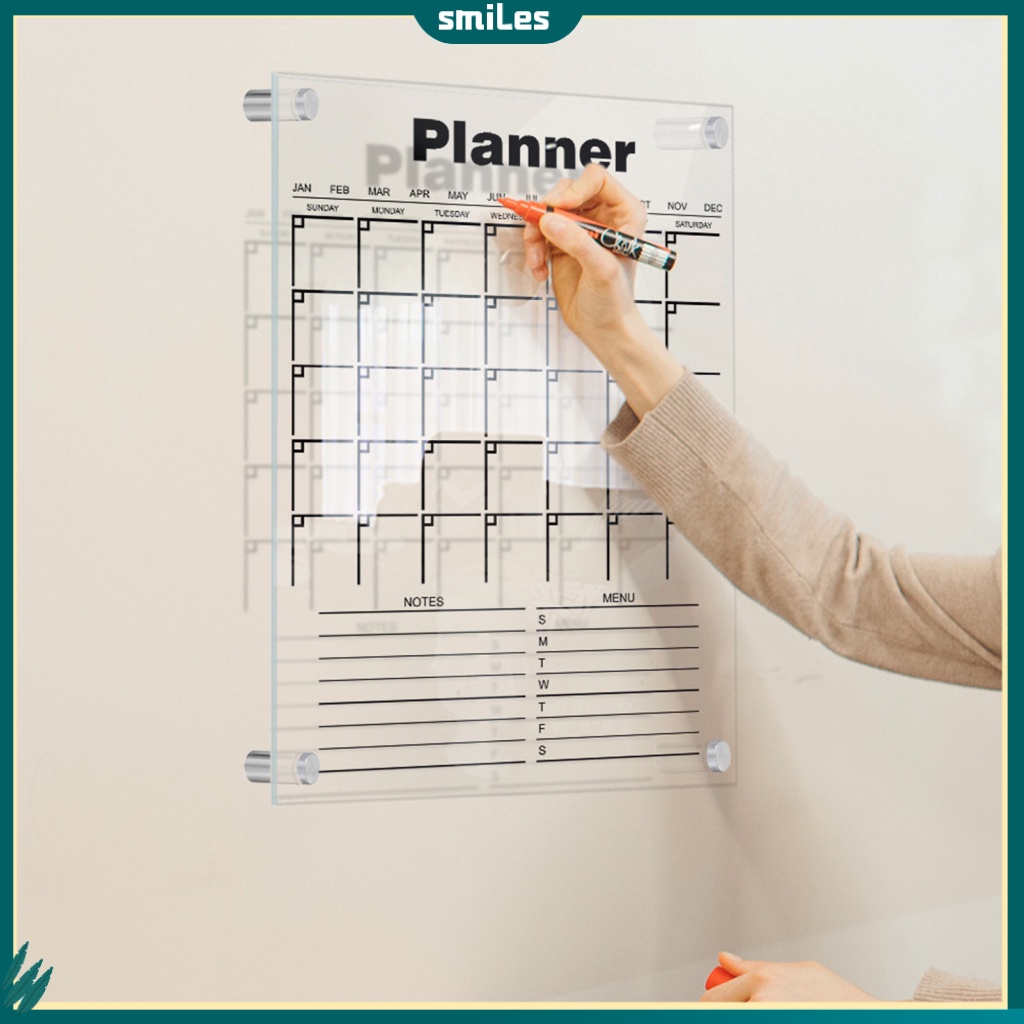 smiles| 1 Set Monthly Weekly Planner Transparent Hanging Display Board ...