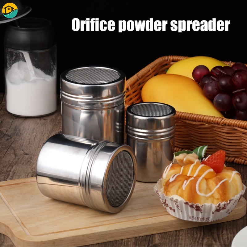 Stainless Steel Mesh Dense Hole Powder Dispenser Icing Sugar Cocoa ...