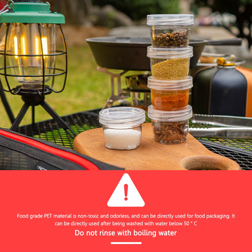 5pcs/set Camping Spice Jar Portable 40ml Camping BBQ Picnic Seasoning ...