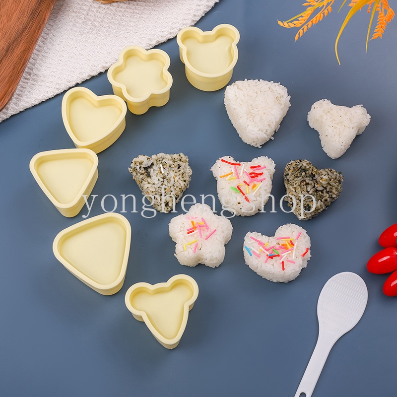 Creative DIY Sushi Mold Triangular Heart Bear Shaped Onigiri Rice Ball ...