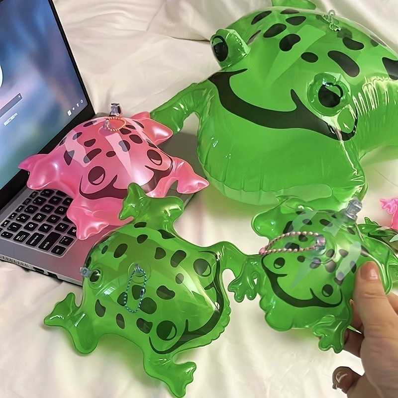 Glowing Inflatable Frog Balloon LED Green Bouncing Frog Toad Ballon ...