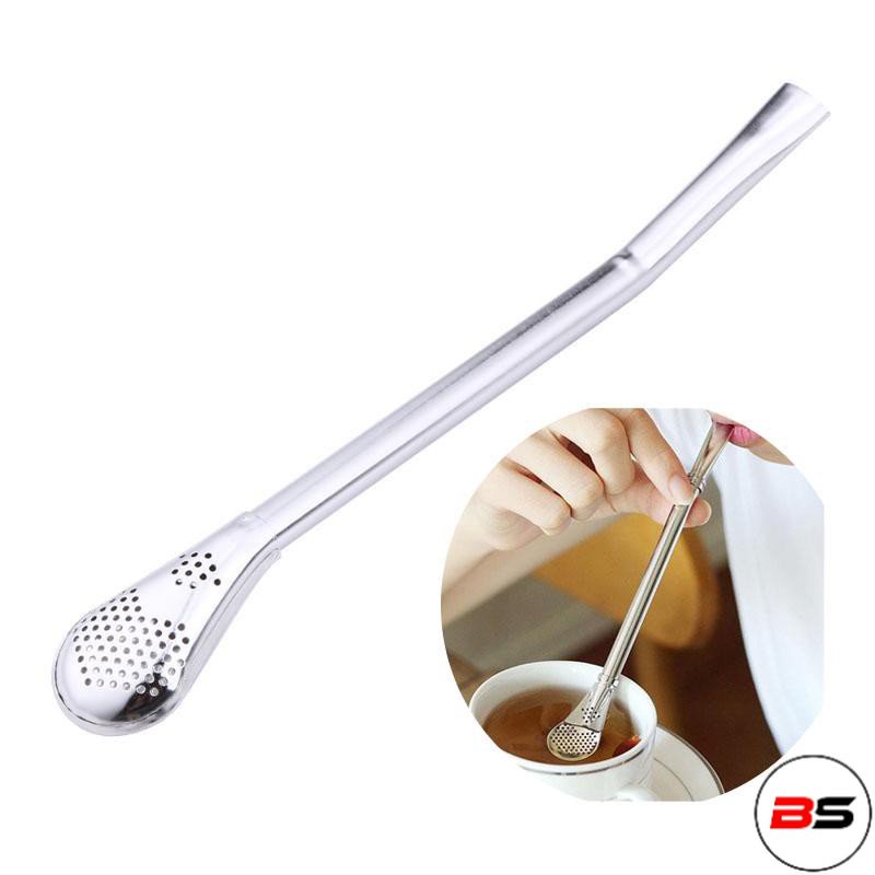 BS Tea Gourd Bombilla Drinking Straw Filtered Spoon Stainless Steel ...