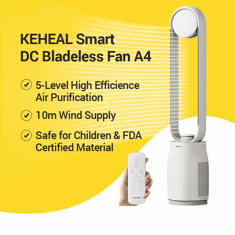 KEHEAL A4 Air Purifier Bladeless Fan 2in1 Air Circualtion Fan Kipas ...