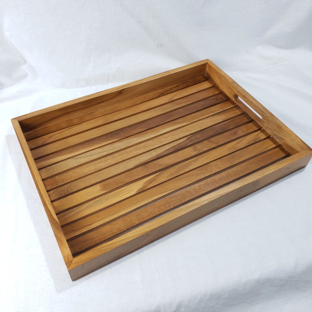 KAYU Premium Teak Wood Tray LusioSB Wooden Tray Aesthetic Tray | Shopee ...