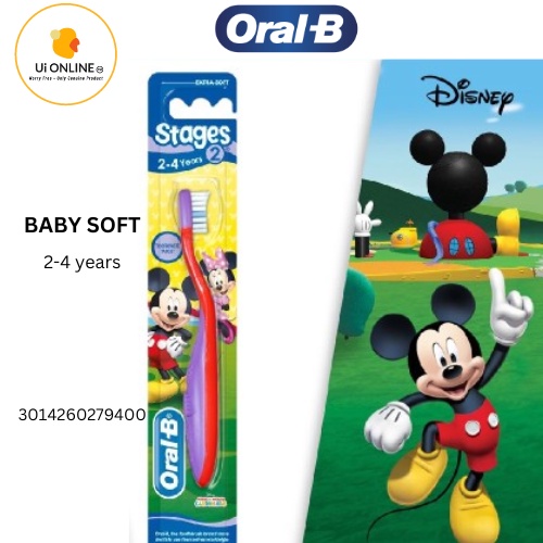 Oral-B Stages 2 (2-4 Years Old) Mickey & Minnie Mouse Toothbrush (1s ...