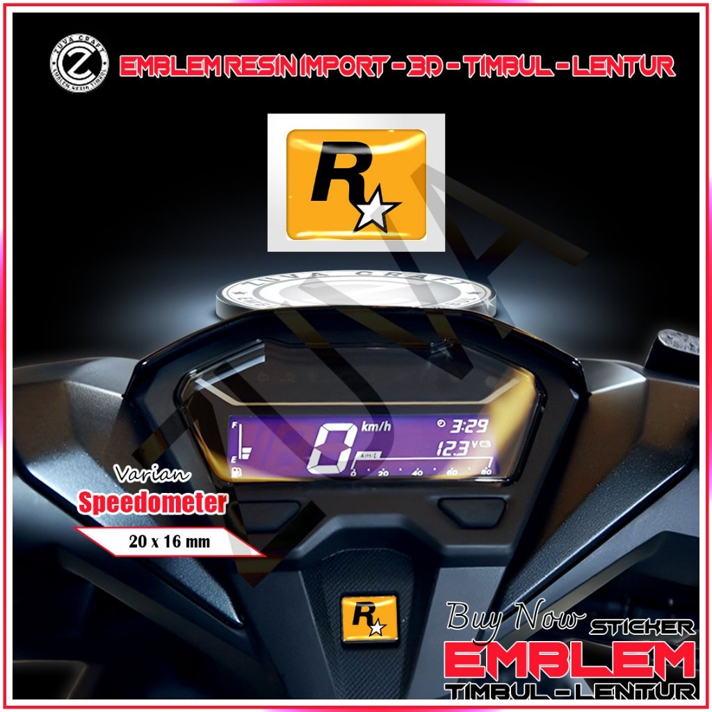 Honda SPIDOMETER EMBLEM ROCK STAR LOGO embossed STICKER MOTORCYCLE ...