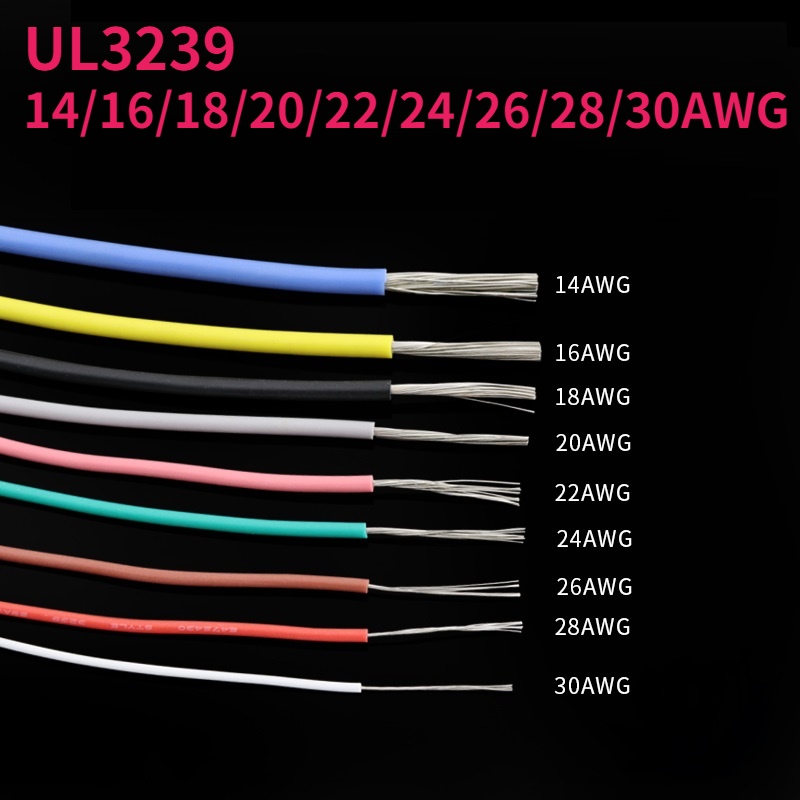 14/16/18/20/22/24/26/28/30AWG UL3239 3KV Flexible Soft Silicone Wire Insulated Tinned Copper ...