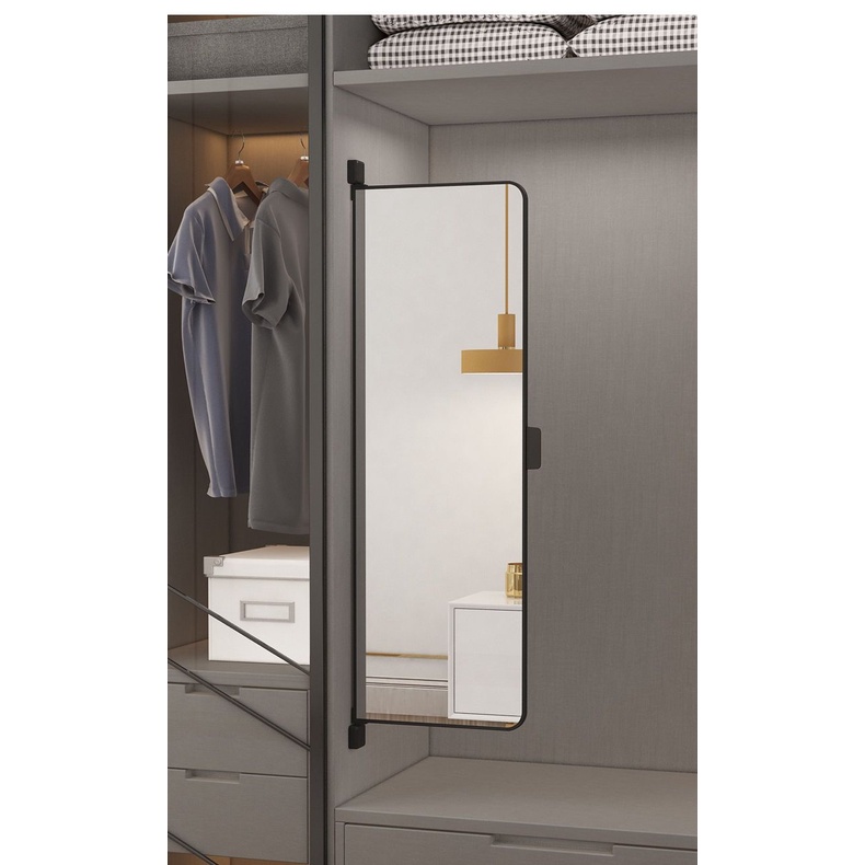 Rotating Mirror Dressing Mirror Wardrobe Built-in Vertical Hinged Door ...