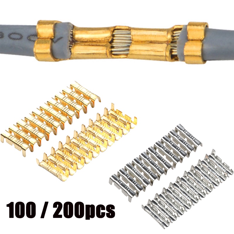 100/200pcs Wire Connector Terminals Tips Crimping Electrical Block ...