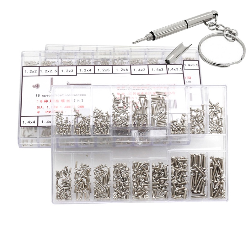 500pcs 18 Kinds Mini Screws Set for Micro Glasses Sunglass Watch ...