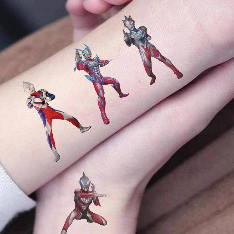 Cute Stickers Luminous Cartoon Ultraman Children's Tattoos Sticker Men ...