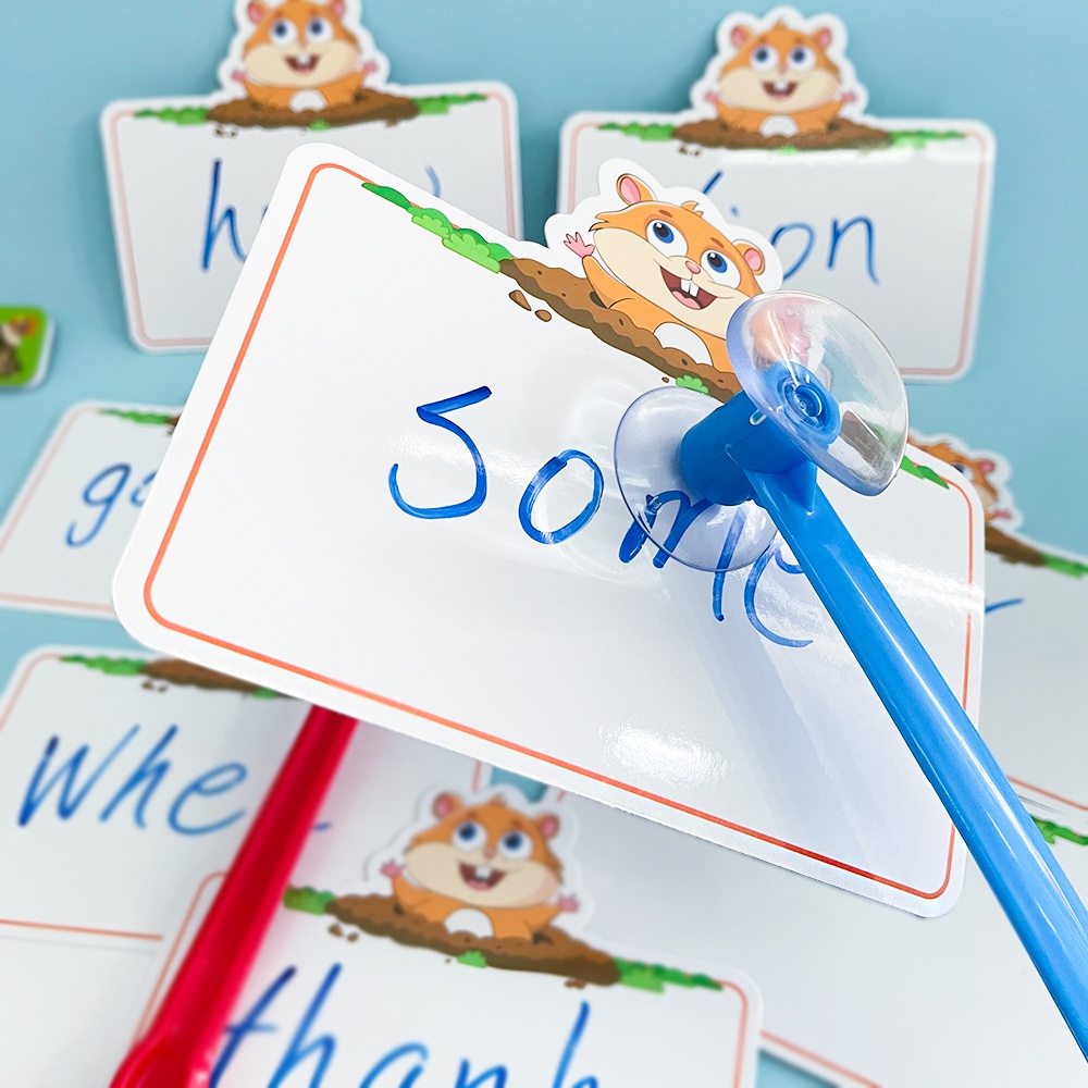 Playing Hamster Game Blank Erasable Card Kids English Words Learning ...