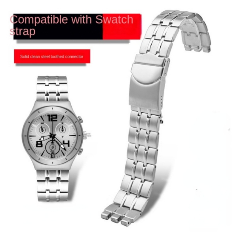 19mm 21mm Stainless Steel Watch Band for Swatch Strap YVS451 YVS435 ...