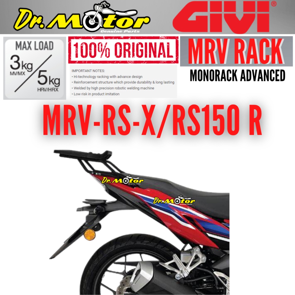 HONDA RS150 RSX150 RS150R RS 150 RSX GIVI MRV ADVANCE MONORACK MONOLOCK ...
