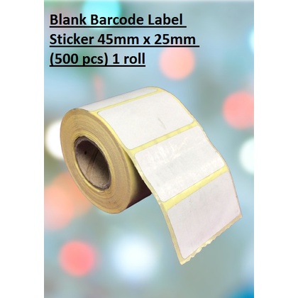 Blank Barcode Label Sticker 45mm x 25mm (500 pcs) | Shopee Malaysia