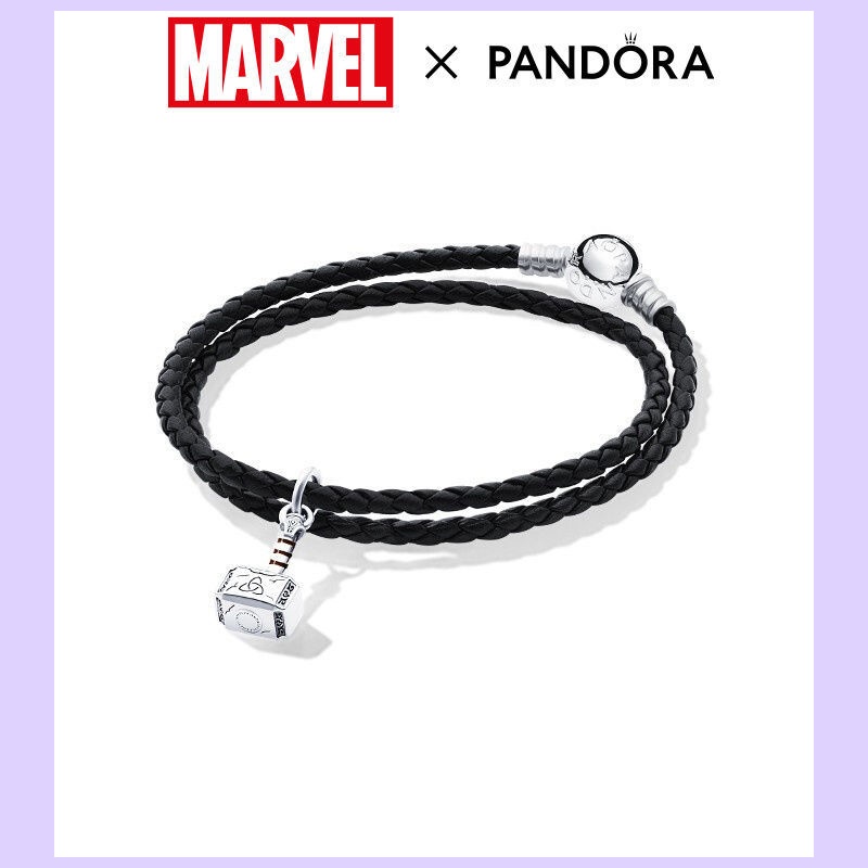 Pandora Pandora "The Avengers" Iron Man double-loop braided leather ...