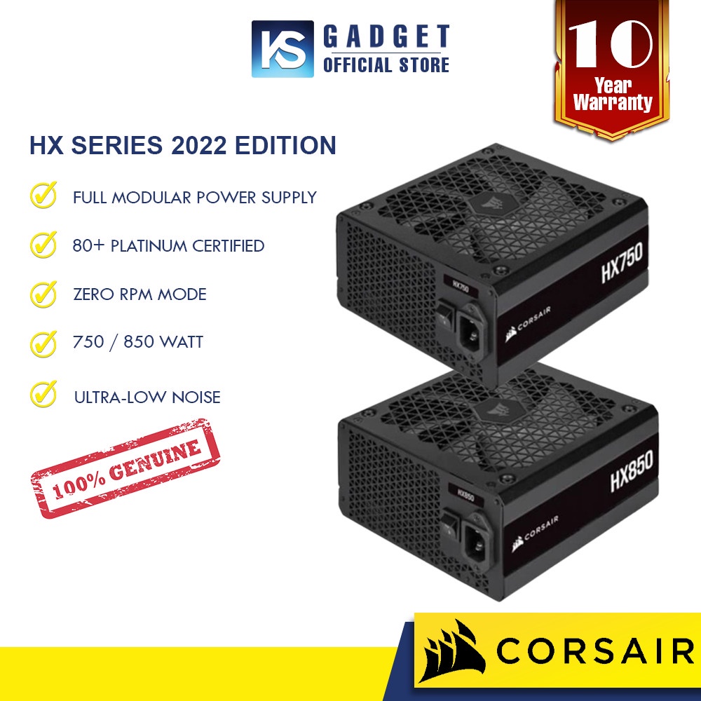 Corsair HX750 / HX850 80+ Platinum Certified Full Modular Ultra-Low ...