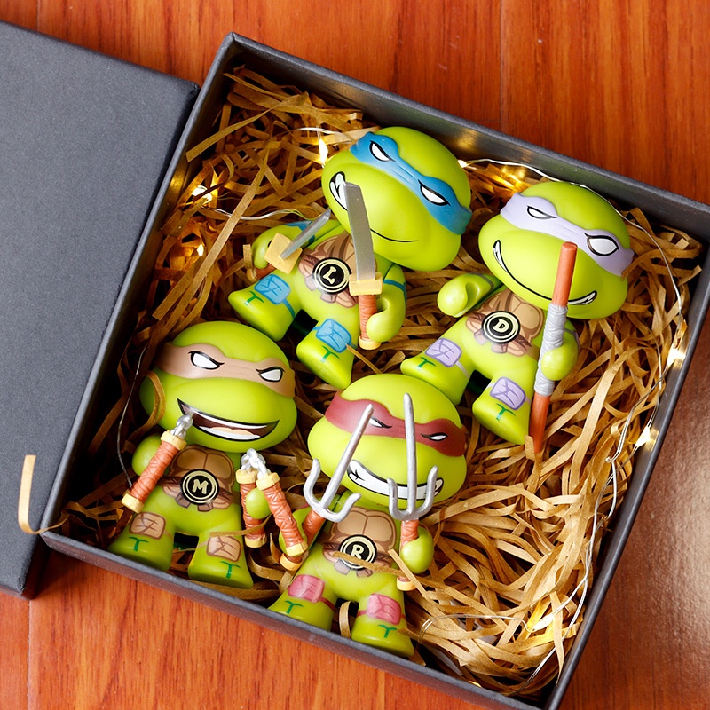 4pcs/Set Q Version Teenage Mutant Ninja Turtles 7cm Action Figure Film ...