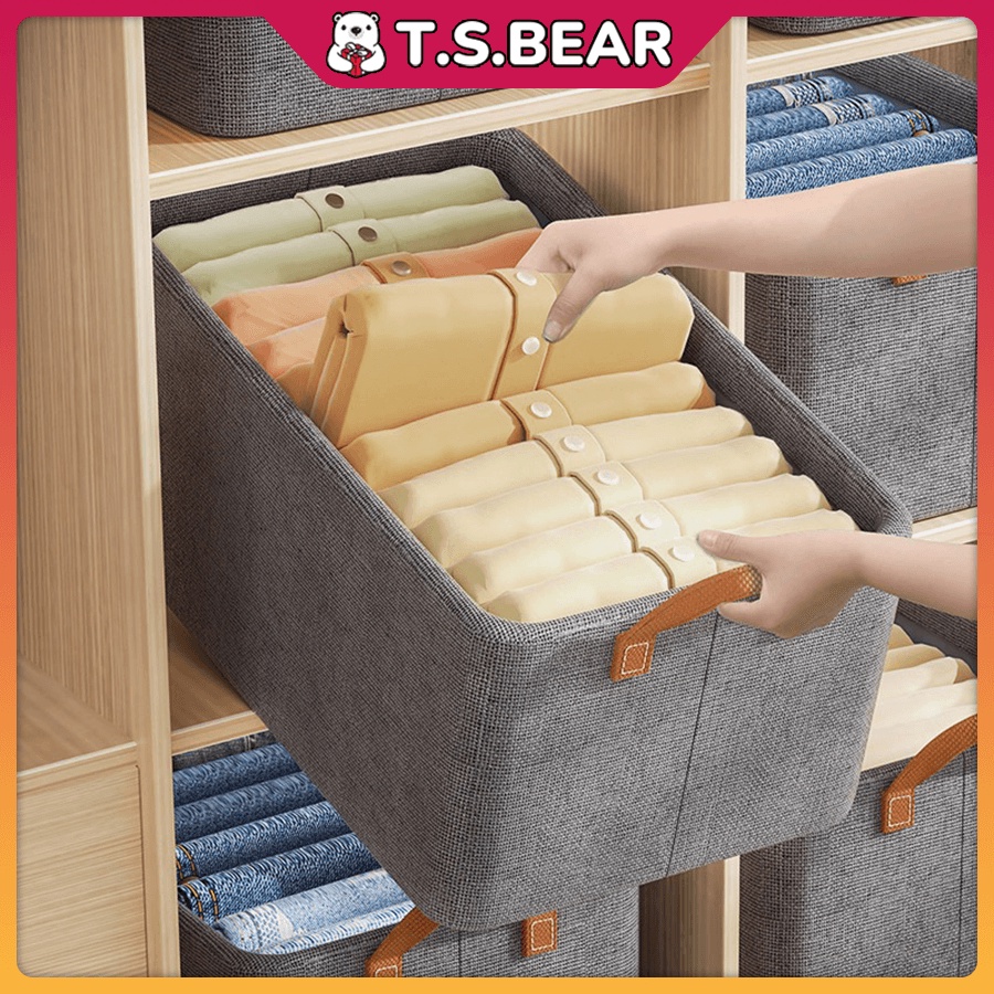 Foldable Storage Box Steel Frame Clothes Organizer Box Storage Basket ...