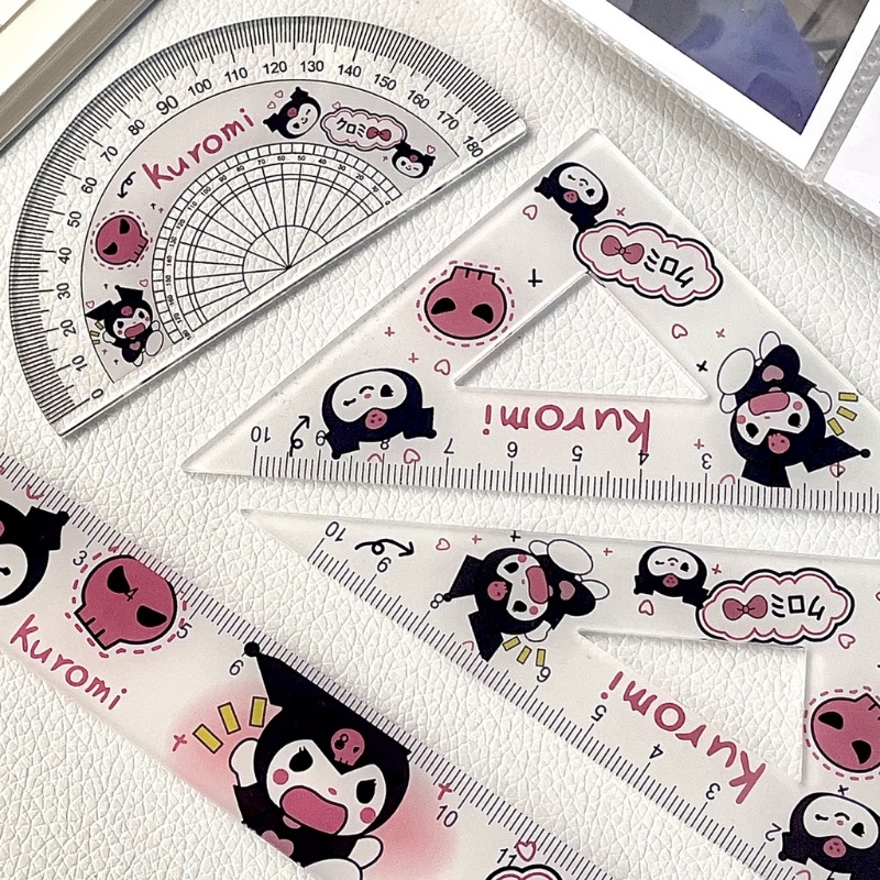 4Pcs/Set Sanrio Kuromi Melody Cinnamoroll Ruler Set Multifunctional ...