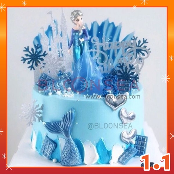 Cake Topper Frozen 2 Snowflake Elsa Anna Christmas Tree Cupcake Acrylic ...