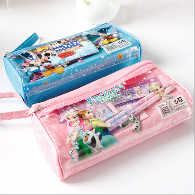 Double Layer Pencil Bag with Stationary Set Kid Gift Set Kids Cartoon ...