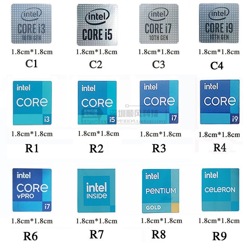 2023 10 11th Generation CPU intel Label Desktop Notebook COREi3 i5 i7 ...