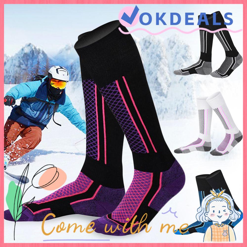 OKDEALS Winter Sports Socks Skiing Hiking Thicken Warm Ski Socks ...