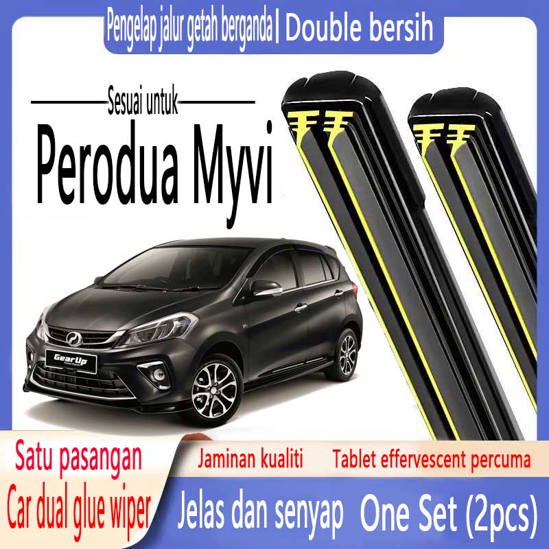Perodua New Myvi Dedicated Wiper MYVI Gen 3 NEW (2018-2023) Double Rubber Strip Wiper Cartilage ...