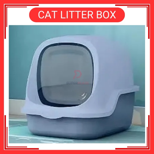 Blue Color European Style Full Cover Cat Toilet Cat Litter Box Bekas ...