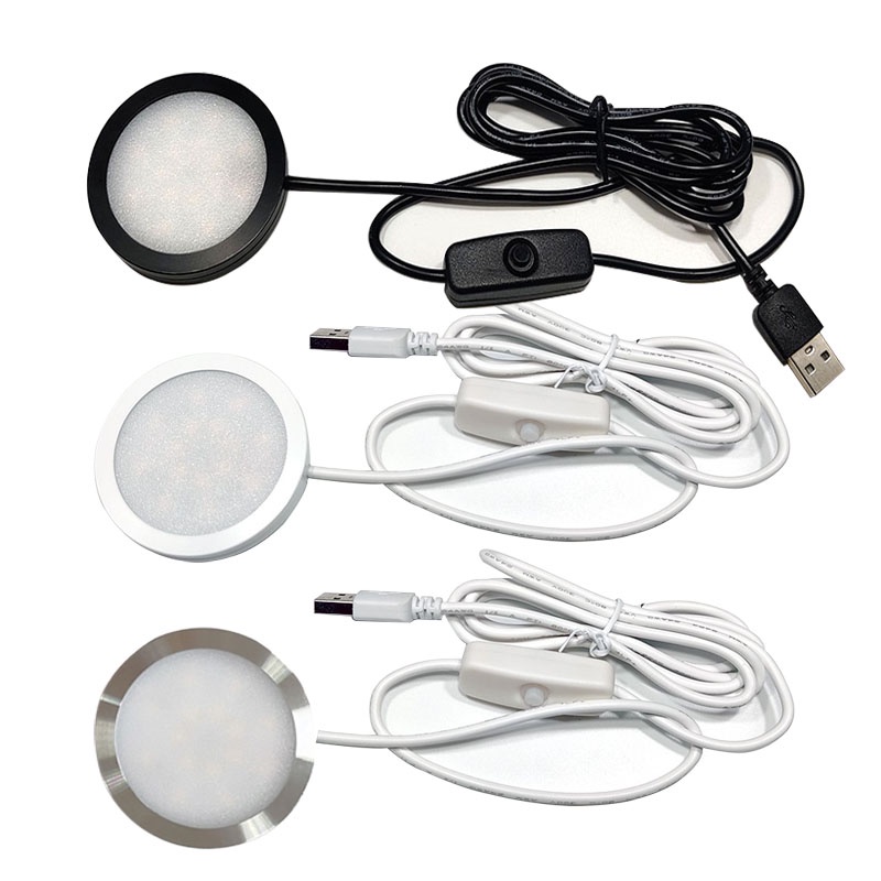 LED Spotlight Ultra-thin USB 5V LED cabinet mini Lamp with switch 3w jewelry display ceiling ...