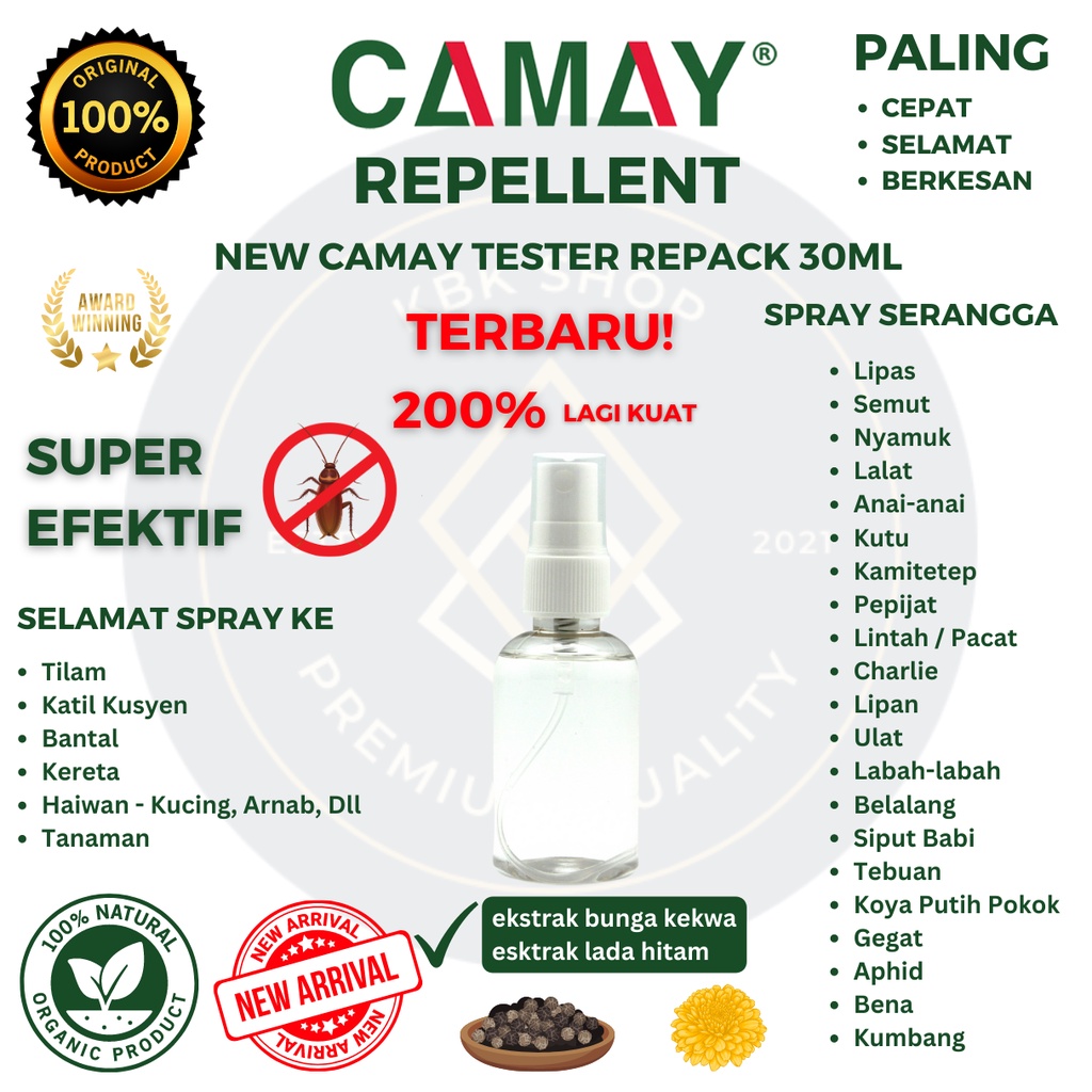 CAMAY Spray Serangga Organik Spray Lipas Semut Nyamuk Lalat Pokok Anai ...