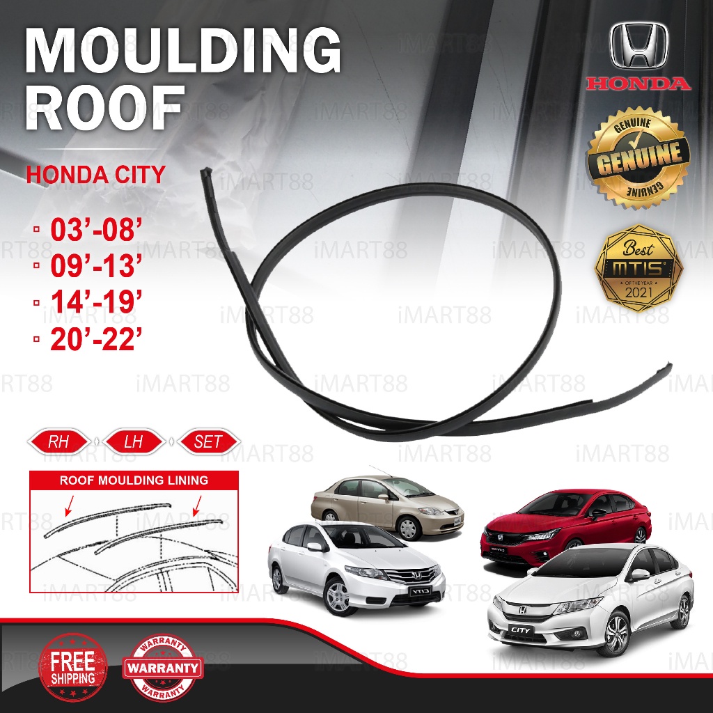 MTIS Honda City GD6 GD8 03-08 TMO 09-13 14-22 ROOF MOULDING LINING RUBBER OUTER STRIP GETAH LUAR ...