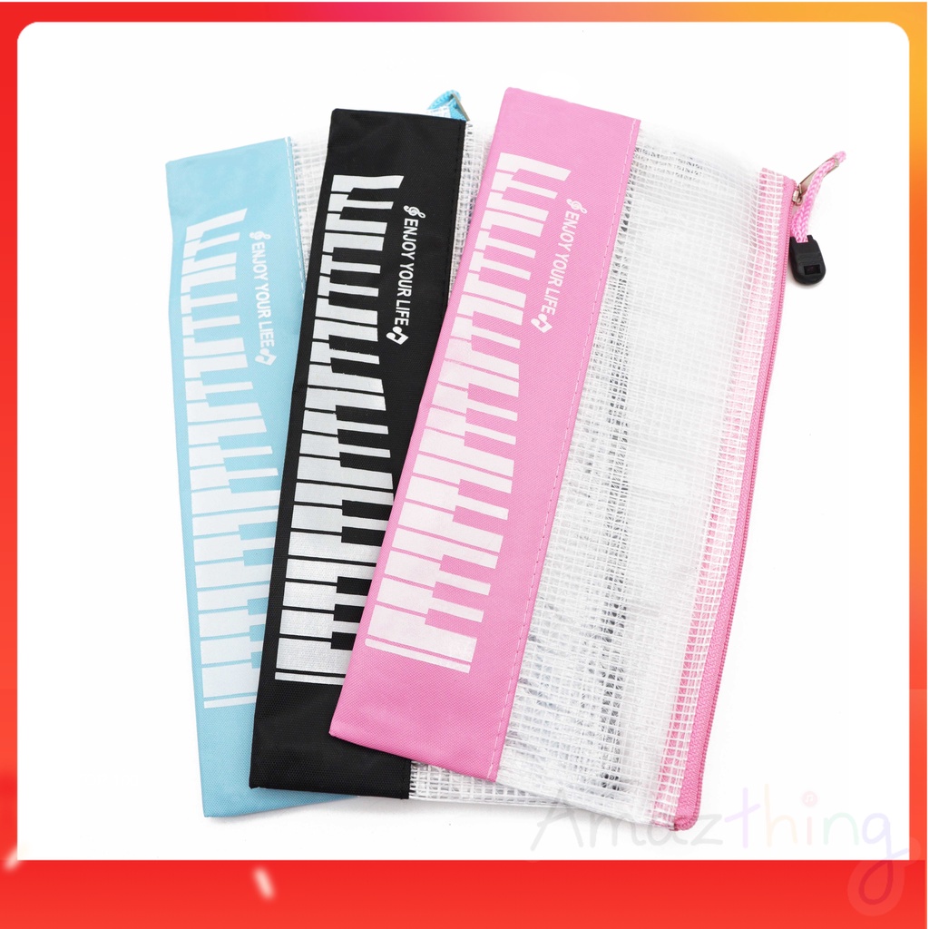 Amazthing Piano Design Pencil Case with Zipper | Music Note Keyboard ...
