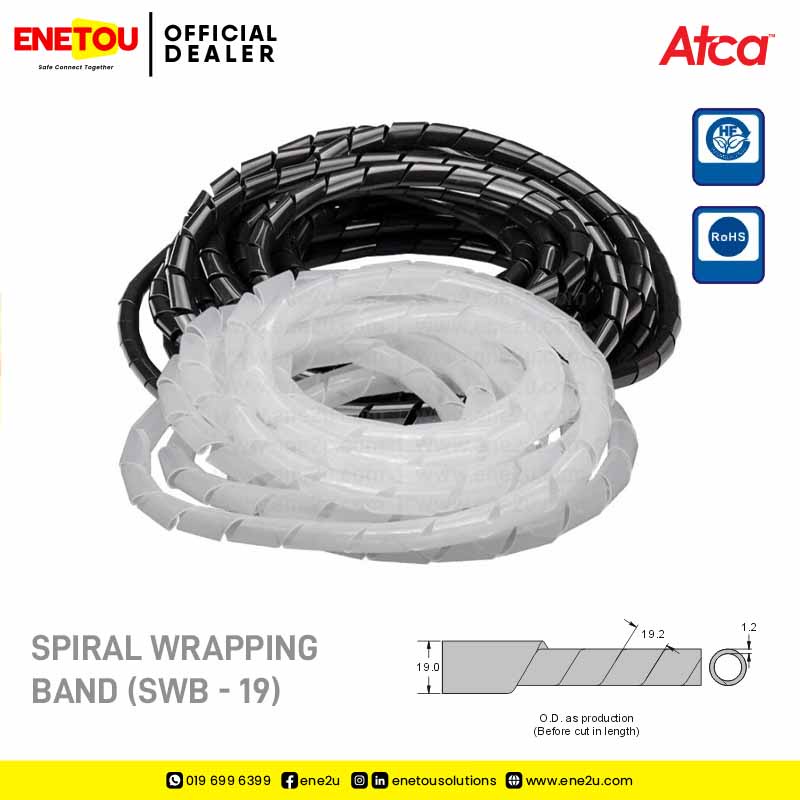 [10M/ROLL] ATCA SWB-19 (15-100mm) SPIRAL WRAPPING BAND RANGE (NATURAL ...