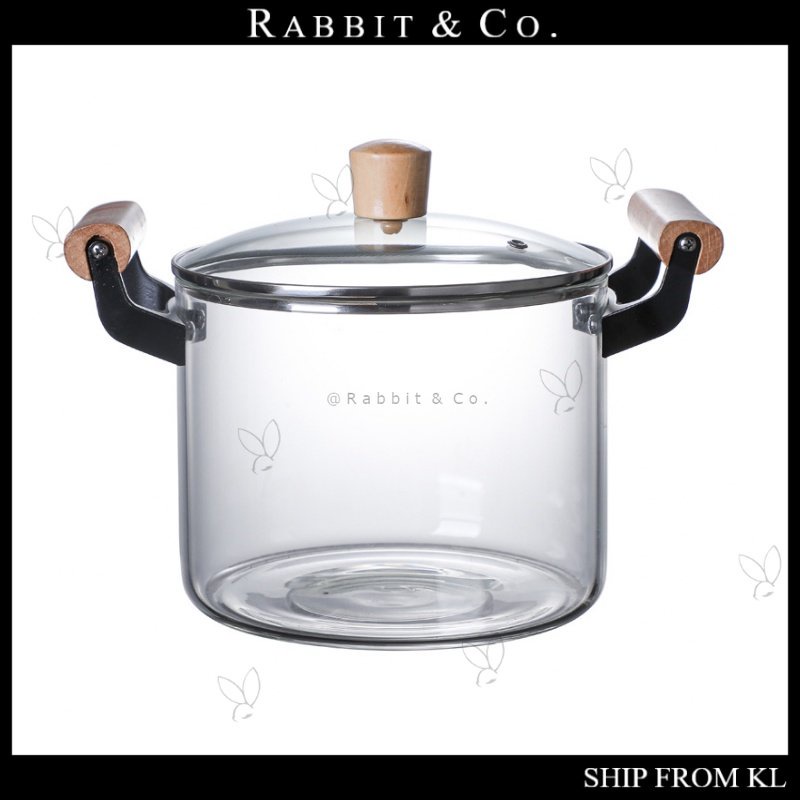 R&C High Borosilicate Glass Cooking Pot Gas Stove Fire High Temperature ...