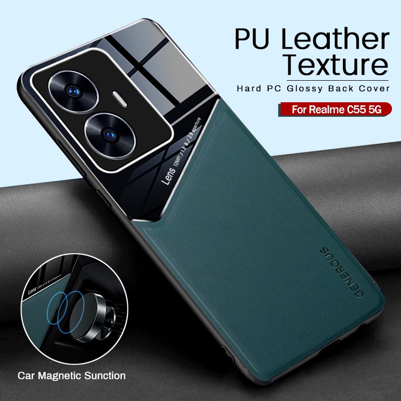 Luxury Leather Magnetic Protect Case For Realme C55 5G 2023 RMX3710 6. ...