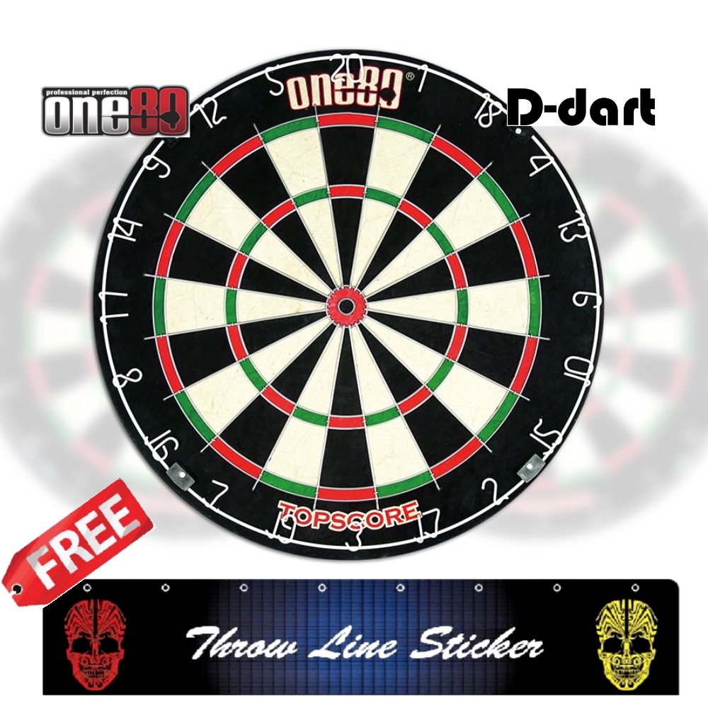 ONE80 STEEL TIP DARTBOARD - (TOP SCORE) PROFESSIONAL SISAL STEEL DART ...