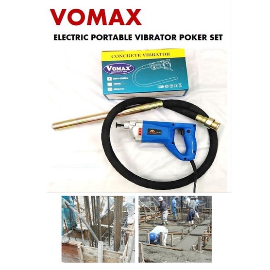 Vomax VM 35mm x 2.0m Hand-Held Concrete Vibration Poker (1380w ...
