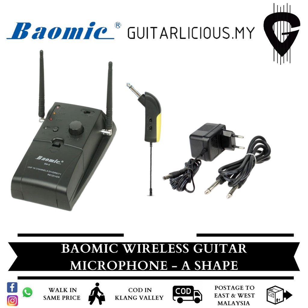 Baomic Wireless Guitar Microphone - A Shape (PA/BM-6A) | Shopee Malaysia