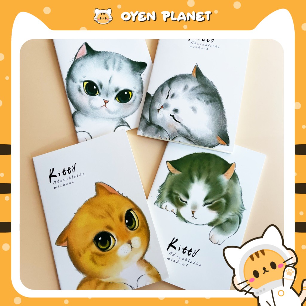 OYEN PLANET Kitty Notebook Buku Nota Comel A5 Journal Cute Drawing Cat ...
