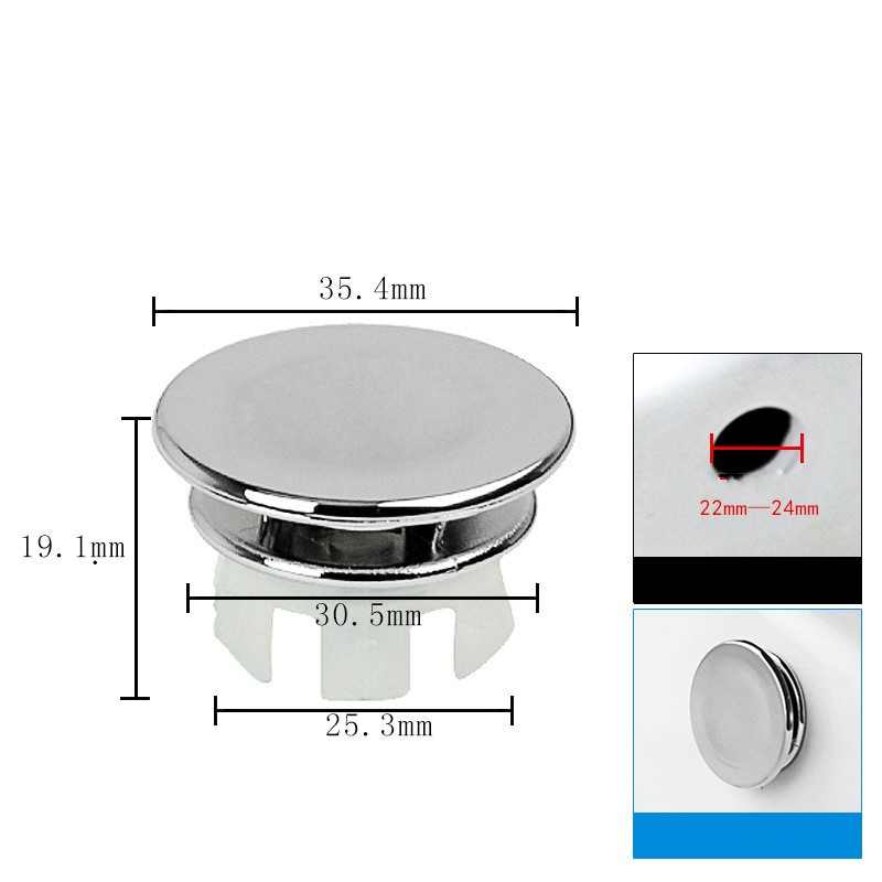 Brass Sink Overflow Cover Chrome Trim Accessories Bathroom Hole Cover ...