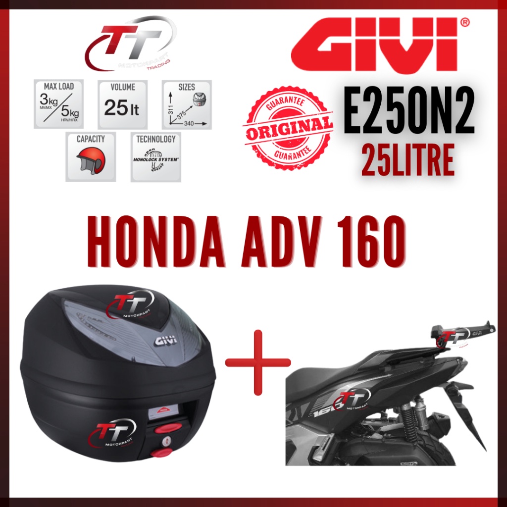 HONDA ADV160 ADV 160 GIVI SRX SPECIAL MONORACK MONO RACK J TAPAK REAR ...