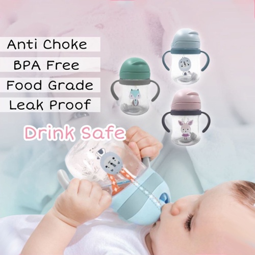 Baby Bottle Straw Baby Water Bottle Baby Straw Bottle Anti Choking Leak ...