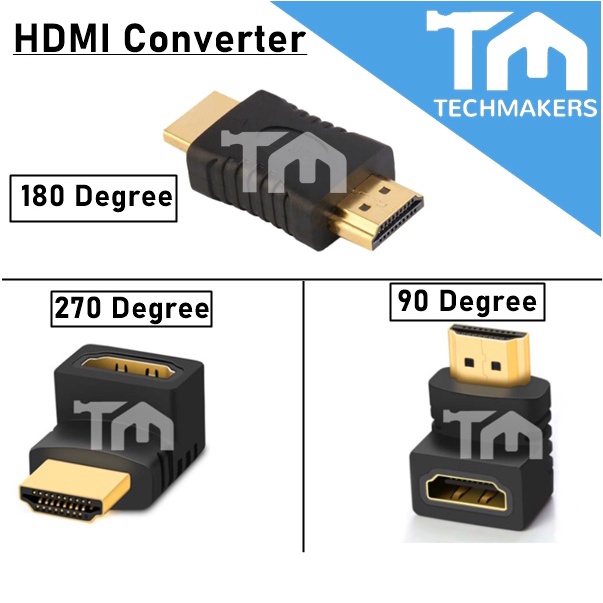 HDMI adapter male to female elbow right angle / male to male 90/180/270 ...